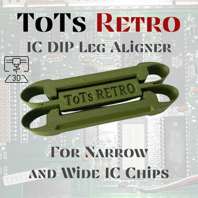 IC DIP LEG Aligner Green For Vintage 8-Bit Chips, Commodore 64, 128 ...