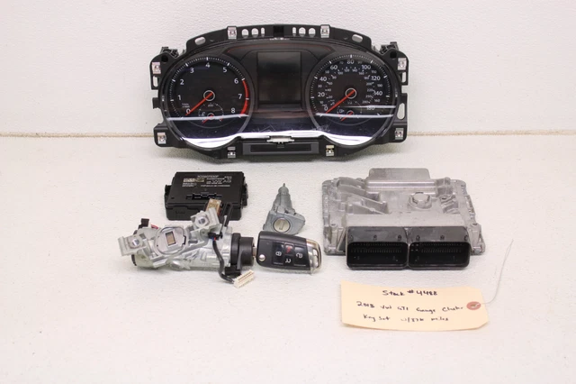 MK7 VW GTI DSG Gauge Cluster Key Set ECU Locks Ignition 37k Miles Oem ...