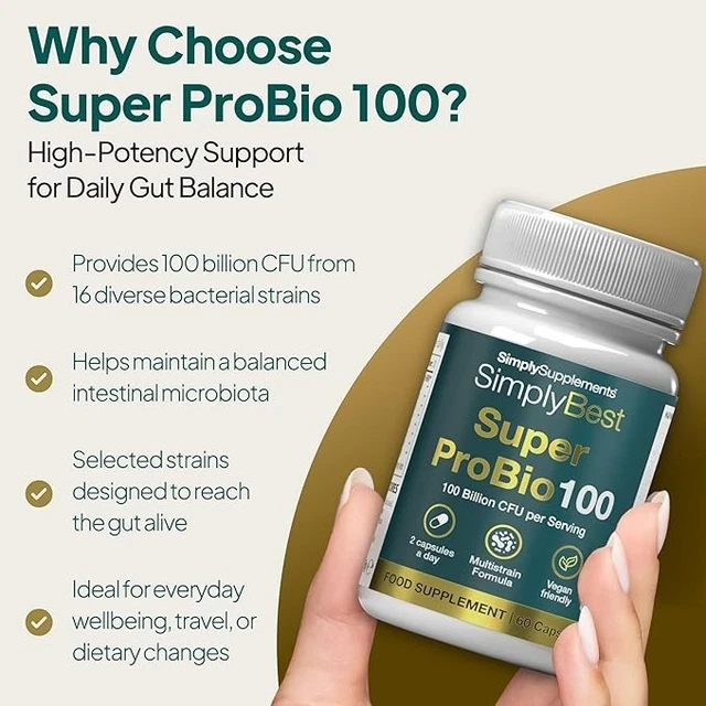 SUPER PRO BIO 100 | 100 Billion CFU per Serving | 16-Strain Live ...