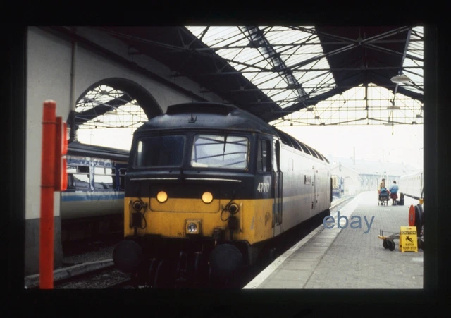 ORIGINAL 35MM SLIDE -Class 47/7 - 47717 arrived at Inverness, Scotland ...