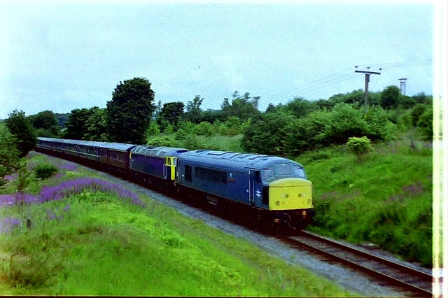 35MM RAILWAY COLOUR Negative Class 45 135 and 47 402 at Little Burrs ...