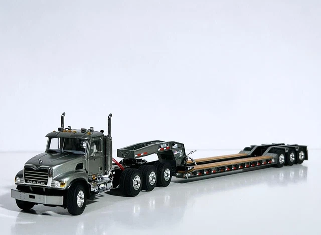 MACK GRANITE 8X4 lowboy trailer 3 axle in grey,WSI truck models ,1:50 ...