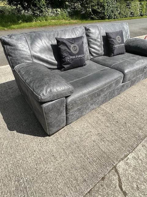 SOFOLOGY LINARA Sofa, 3 Seater, Leather, Utah Grey (RRP £1849) £850.00 ...