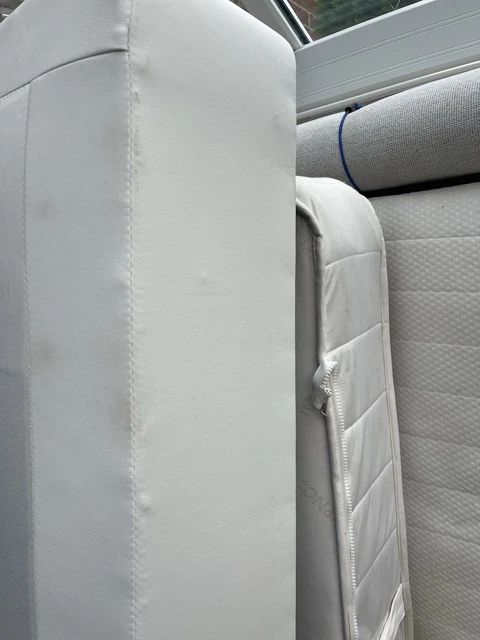 HYPNOS SPRUNG SINGLE Divan Base Faux Cream Leather Bed Base 100cm x ...