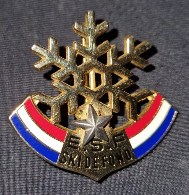 SKI DE FOND Première Etoile Broche Insigne ESF pin's Ski Flocon ...
