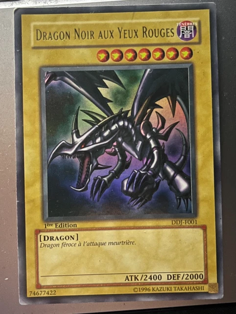CARTE YU-GI-OH! DRAGON Noir Aux Yeux Rouges 1St Ddj-F001 Excellent Fr ...