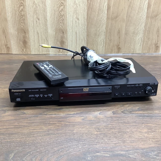PANASONIC DVD CD Player model DVD-RV27 Black with REMOTE Tested Working ...