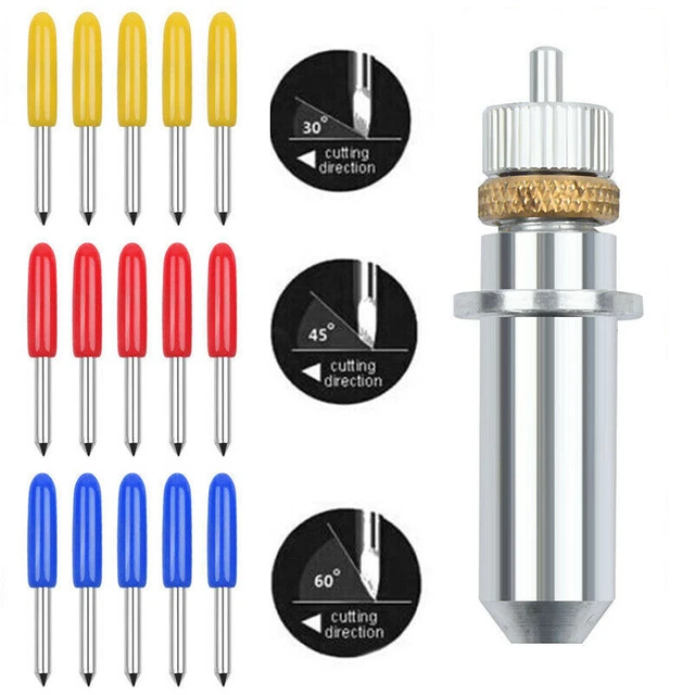 AU 30° 45° 60° Universal Roland Lettering Tools Blades Plotter Holder+ ...