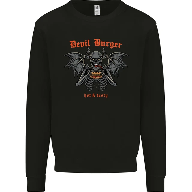 DEVIL BURGER DÉMON Satan Faucheuse BBQ Sweatshirt Pour Hommes EUR 25,87 ...