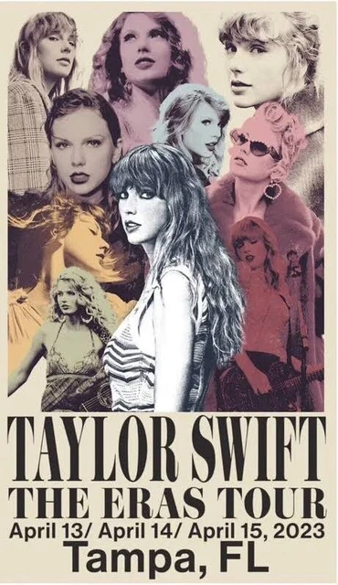 TAYLOR SWIFT - The Eras Tour Poster - Tampa Florida - April 2023 £48.23 ...