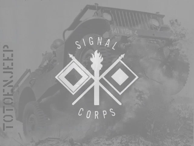 POCHOIR STENCIL MARQUAGE SIGNAL CORPS FLAG 8" . jeep willys dodge us ...