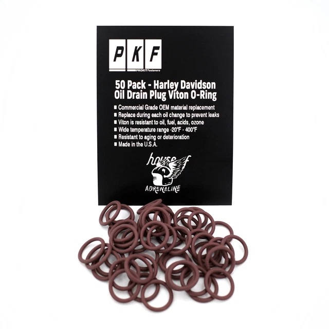 50 PACK - Harley Davidson Oil Drain Plug O-Ring VITON Oil/Fuel ...
