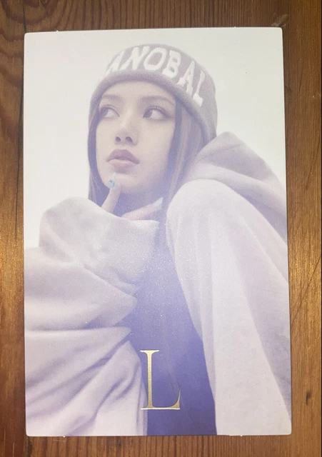 RARE BLACKPINK LISA Lalisa Gold Photocard PC Black Version Beanie Album ...