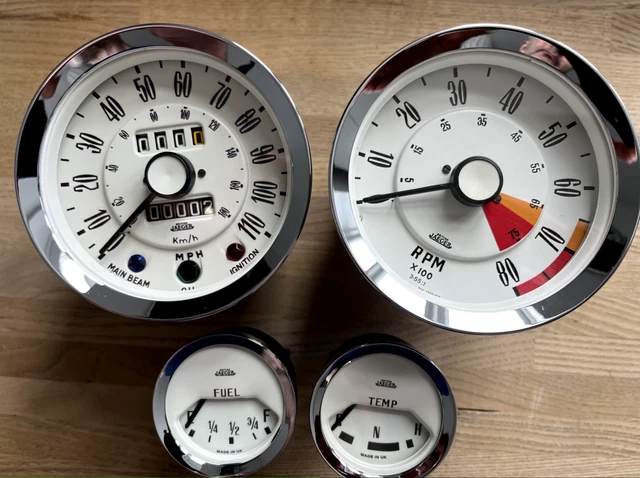TRIUMPH SPITFIRE MK1 Jaeger gauge set magnolia faces SAH spec rev ...