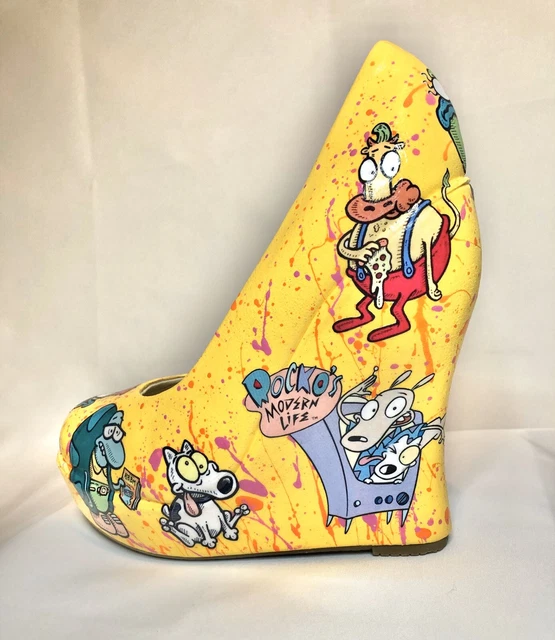 ROCKO’S MODERN LIFE Nickelodeon90s Retro Custom Shoes Wedge Heels ...