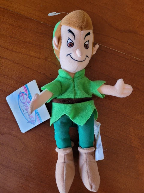PETER PAN BEANIE Plush Toy The Disney Store Mini Bean Bag 8" $15.21 ...