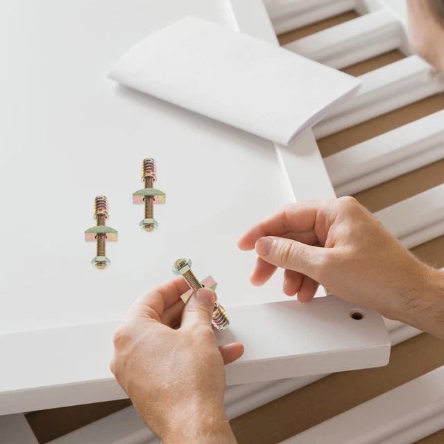 16 SETS BED Frame Spare Parts Bed Frame Threaded Pin Nut Kit for bed ...