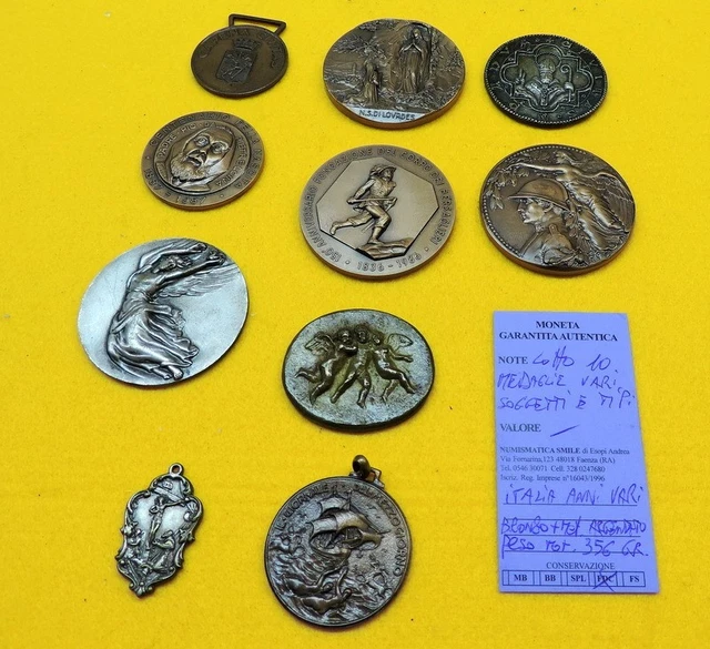 LOTTO 10 MEDAGLIE In Bronzo Vari Anni, Soggetti E Tipi Italia, Peso Tot ...