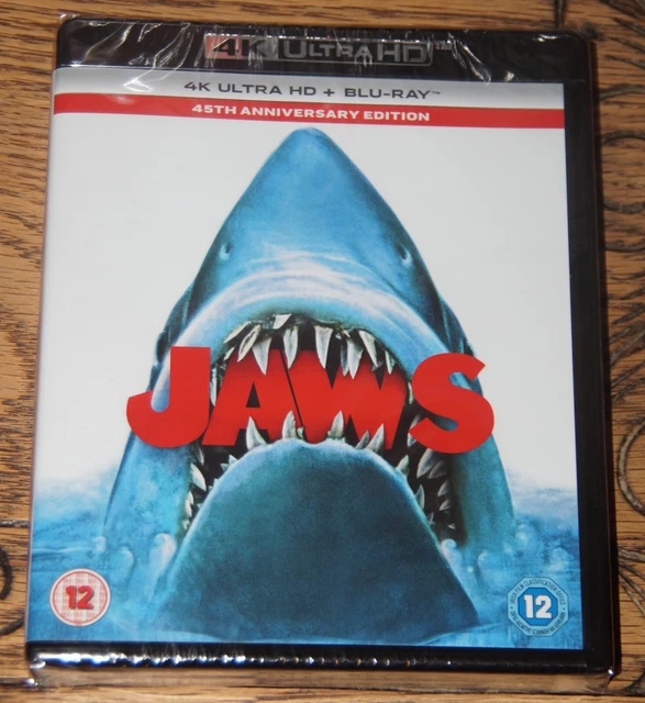 JAWS 1975 45TH Anniversary Genuine Uk 4K Uhd + Blu-Ray Bn&S Immediate ...