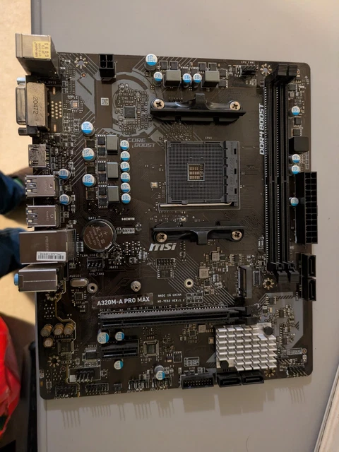 MSI A320M-A PRO MAX AM4 Motherboard DDR4, Audio, Core Boost £35.00 ...