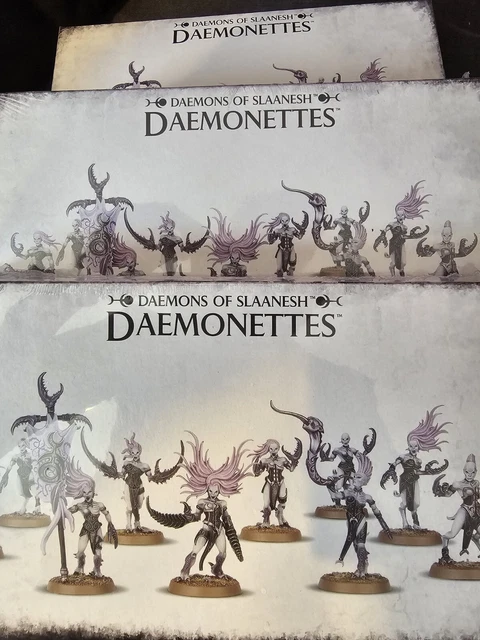 WARHAMMER 40K & AOS Daemons Slaanesh Daemonettes X3 Boxes Nos £51.00 ...