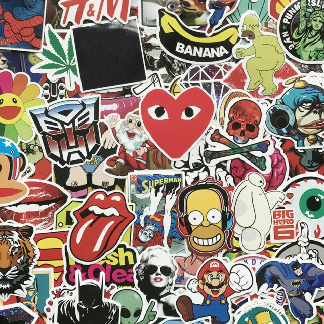 200 SKATEBOARD STICKERS bomb Vinyl Laptop Luggage Decals Dope Home ...