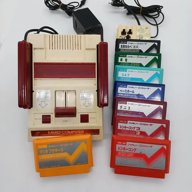 NINTENDO FAMICOM FC CONSOLE set 8 Softwares Mario Donkey Japanese NTSC ...