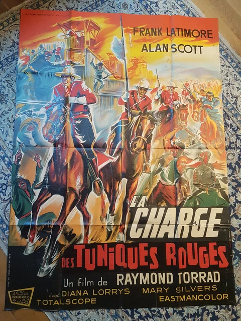 AFFICHE LITHO 1964 LA CHARGE DES TUNIQUES ROUGES 120x160 FRANK LATIMORE ...