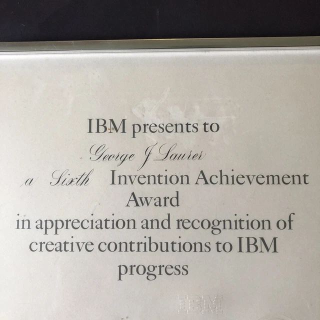 1977 INVENTION AWARD Ibm International Business Machines History George ... 1977 INVENTION AWARD Ibm International Business Machines History George ...