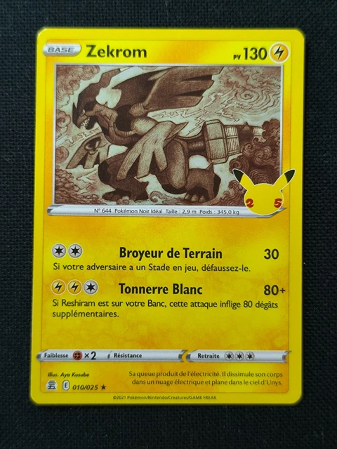 CARTE POKÉMON - Zekrom Holo 010/025 25 ans Célébrations FR - NM EUR 1 ...