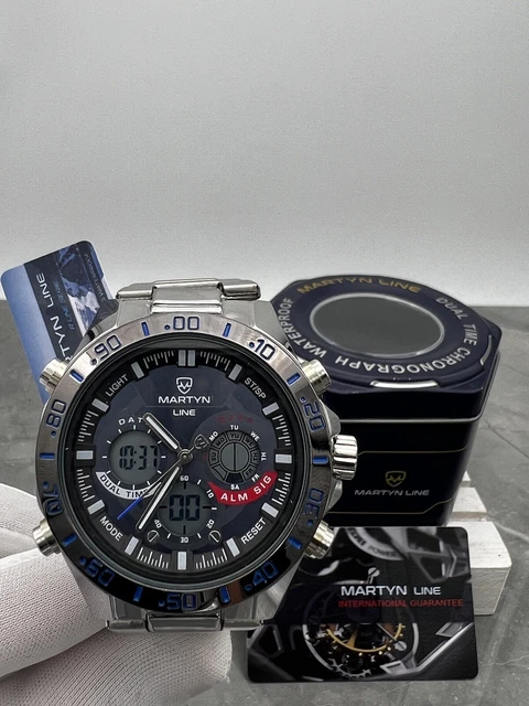 OROLOGIO UOMO MARTYN Line Dual Time Acciaio Originale Nuovo Modello ...