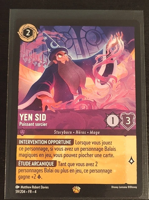 CARTE LORCANA YEN Sid Légendaire 059/204 Chapitre 4 Le Retour d'Ursula ...