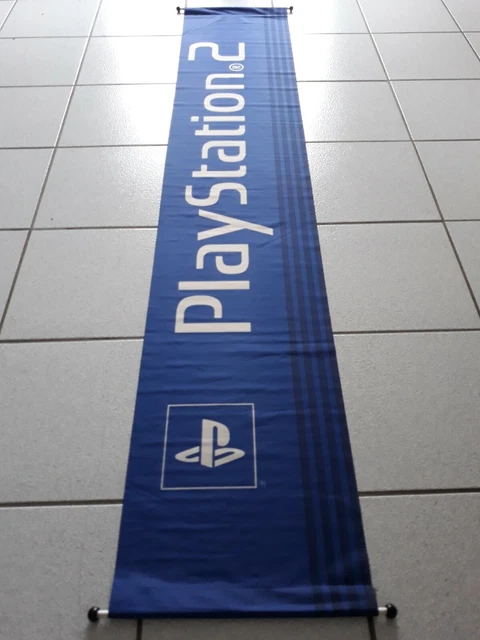 ORIGINAL PS2 FLAGGE Banner Aufsteller Fahne Playstation Flag Display ...