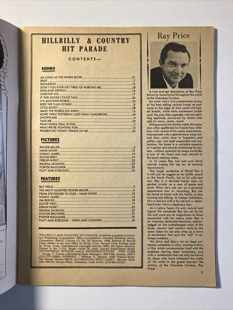 1965 HILLBILLY AND Cowboy Hit Parade Magazine #38 Song Book Sheet Music ...