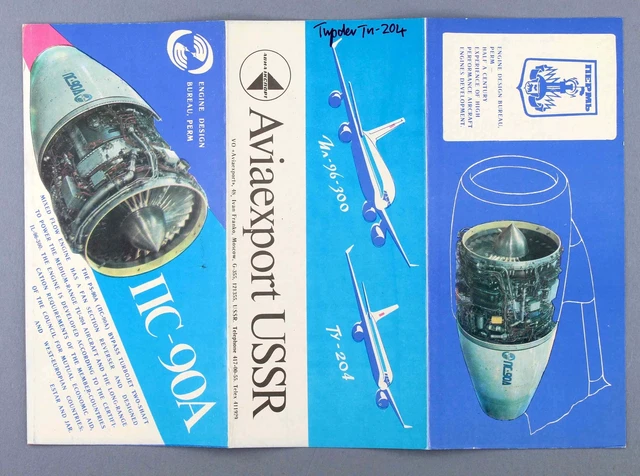 AVIAEXPORT BROCHURE PS-90A (Iic-90A) Engine Il96-300 Tu-204 £14.95 ...