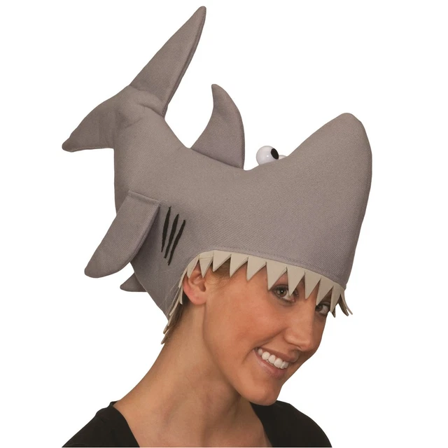 SHARK HAT ATTACK Jaws Gray Bite Eaten Funny Cap Sharknado Movie 2 ...