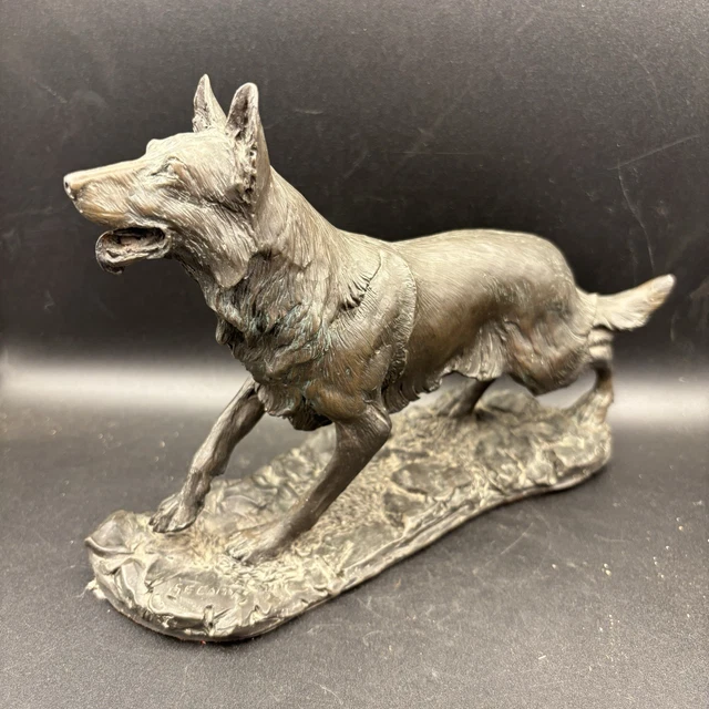 GERMAN SHEPHERD DOG David Geenty Cold Cast Bronze HEREDITIES 24 x 15cm ...