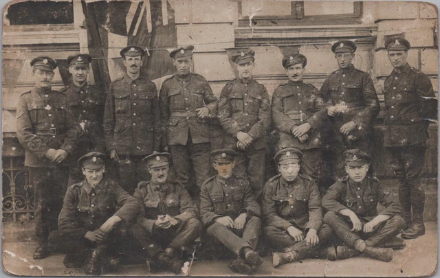 WW1 SOLDIER POSTCARD 1914/18 Real Photo Soldiers Smoking Standing ...