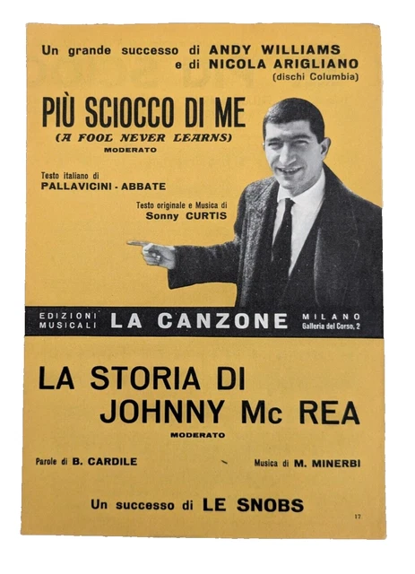 SPARTITO MUSICALE PIU' SCIOCCO DI ME e LA STORIA DI JOHNNY Mc REA Ed La ...