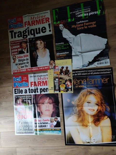 MYLÈNE FARMER AFFICHES Promo ELLE, Ici Paris, Ciné télé revue, MF et vous EUR 55,00 - PicClick FR