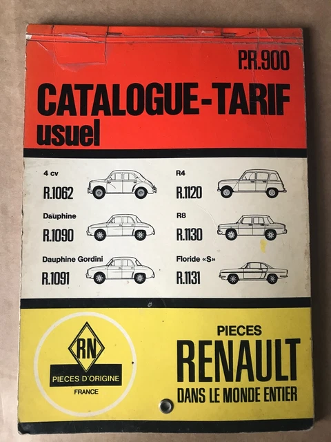RENAULT PIÈCES RECHANGE PR 900 1966 4CV Dauphine G R4 R8 Caravelle Estafette EUR 38,00 - PicClick FR