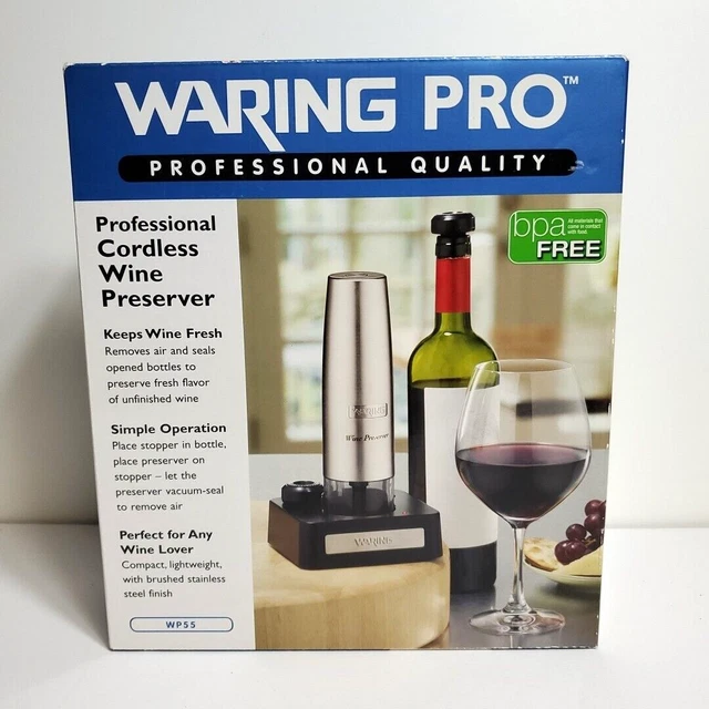 WARING PRO PROFESSIONAL Quality Cordless Wine Opener Model WWO40TWM NEW ...