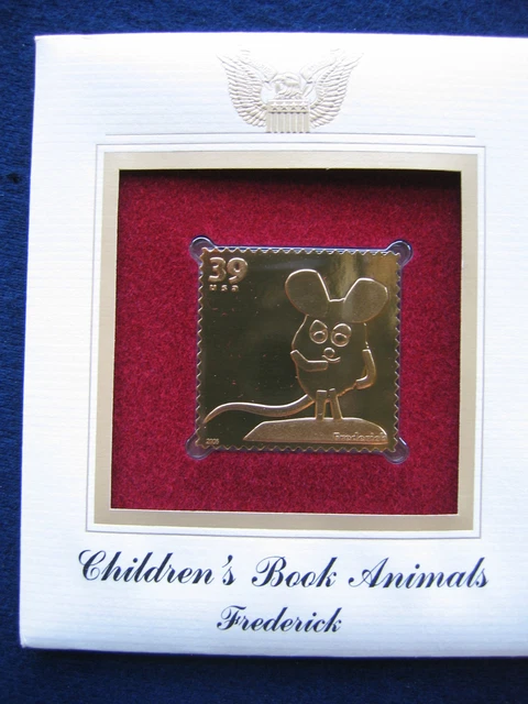 2006 CHILDRENS BOOK Animals Frederick Replica Gold Golden Cover Stamp £ ...