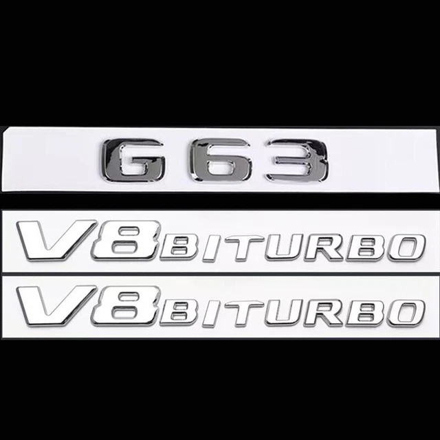 CHROME BADGES FOR MERCEDES G-CLASS G63+V8 BITURBO EMBLEMS W464 £17.94 ...