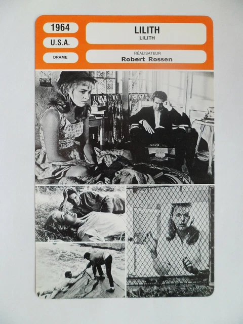 CARTE FICHE CINEMA 1964 LILITH Warren Beatty Jean Seberg Peter Fonda ...