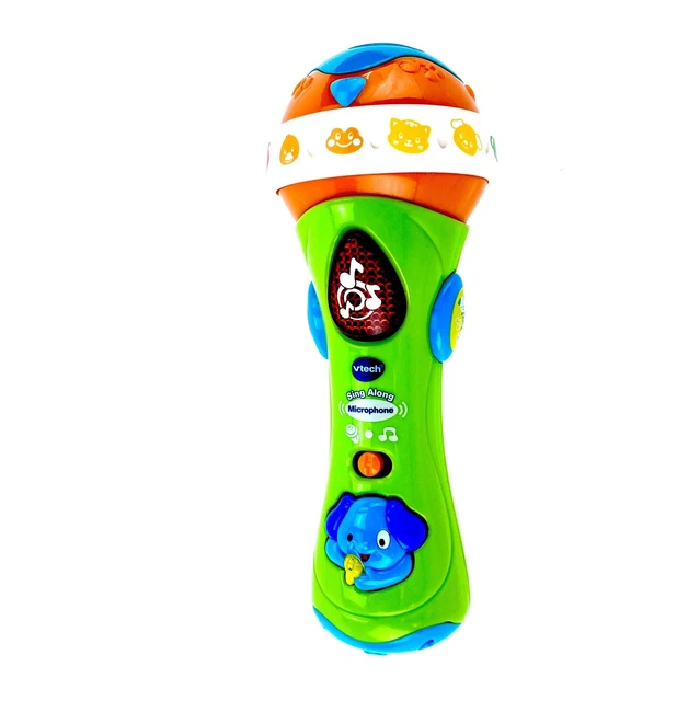 VTECH SING ALONG Green Microphone Toy Animal Sounds Classical Jazz Rock ...
