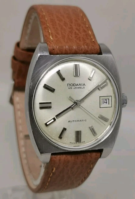 OROLOGIO DA POLSO Vintage anni '70 Rodania Automatico 25 Gioielli Uomo St/Acciaio Cal AS 1902/03 ...