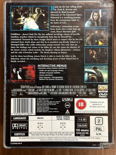 HIDEAWAY DVD 1995 Dean Koontz Horror Movie with Jeff Goldblum EUR 18,54 ...