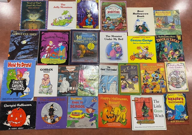 LOT OF 26 Vtg Spooky Children's Books Halloween Ghosts Witches Monsters ...