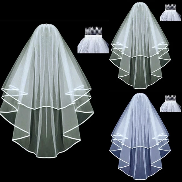 COIFFE DE MARIAGE blanche à 2 niveaux de haute qualité cadeau parfait ...